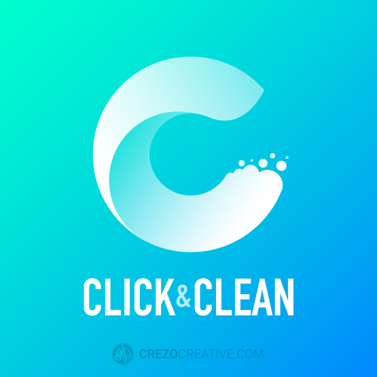 Click & Clean valet logo design | Crezo Creative